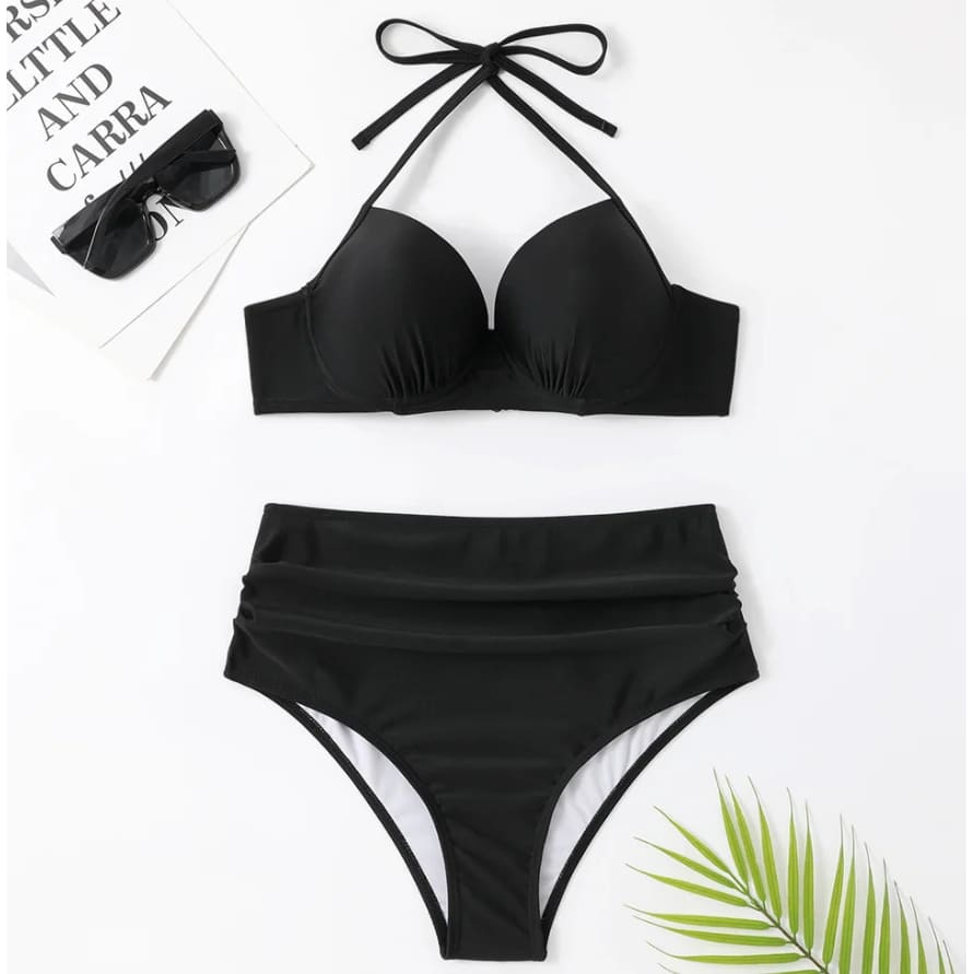 Plus Size Push‑Up Bikini – High‑Waist Ruched Set | Sunnybikinis