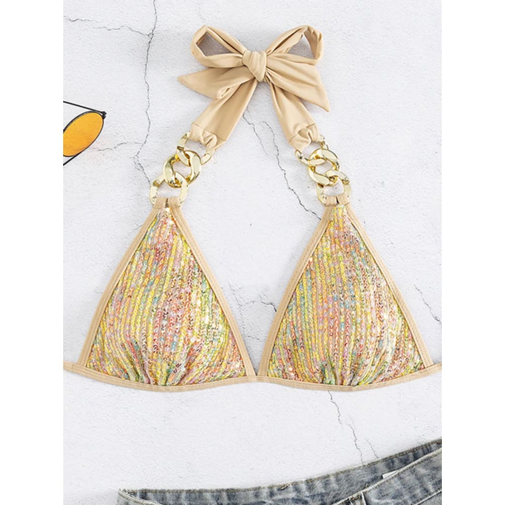 Shiny Sequins Bikinis: Metal Chains and Glamour – Sunnybikinis